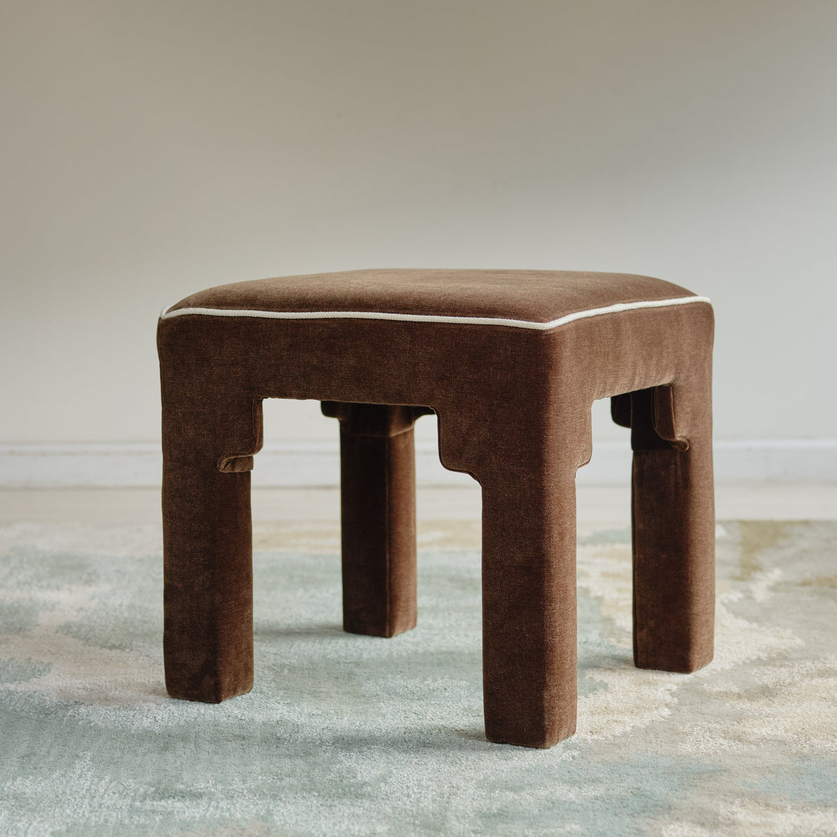 Ottomans & Poufs – Suzani Pouf in Olive, Rust & Navy | Marble Lotus