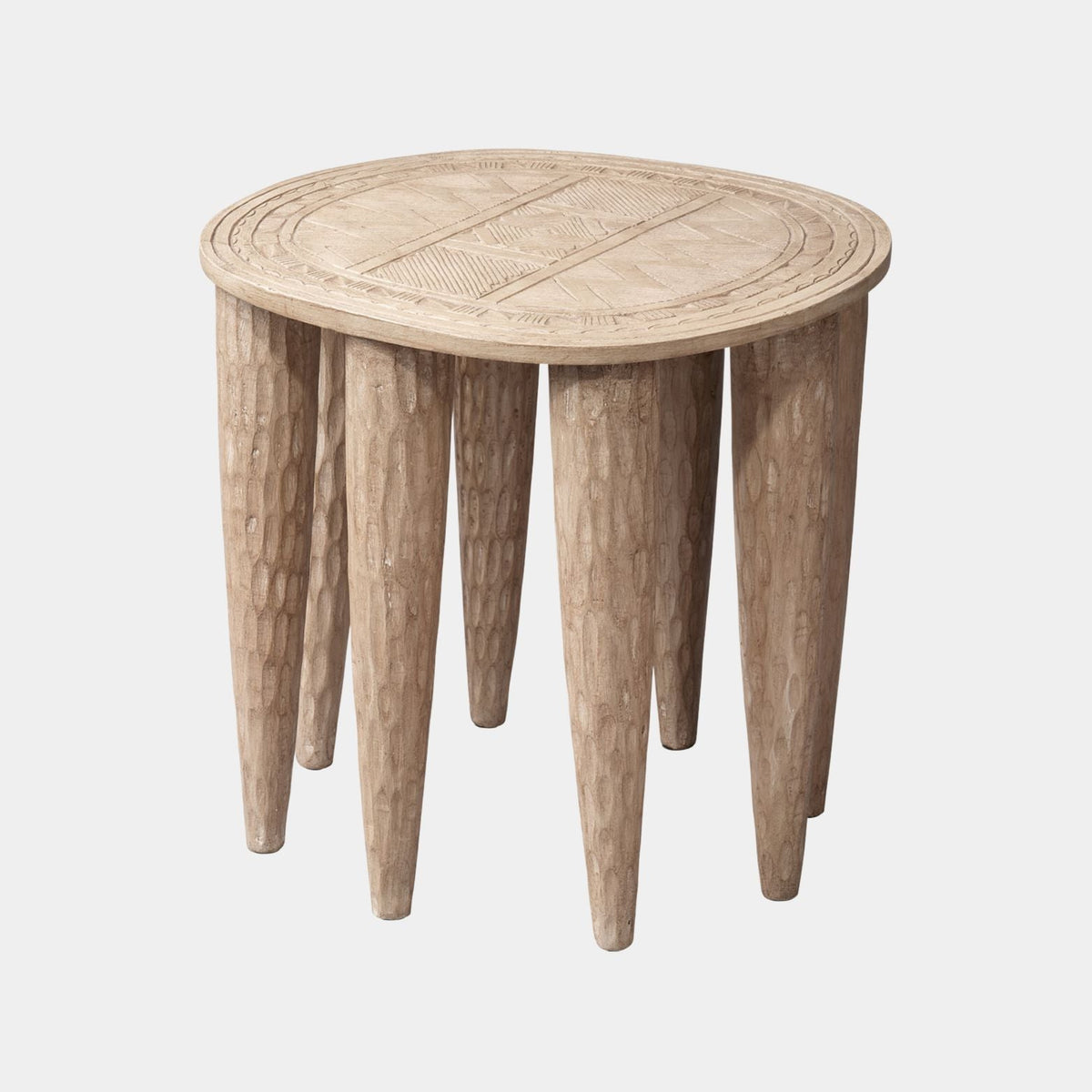 Naga Natural Side Table – Marble Lotus